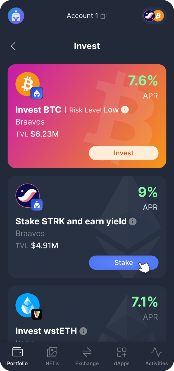 One-Click Invest: Simplify Crypto Investing | Braavos WalletBraavos